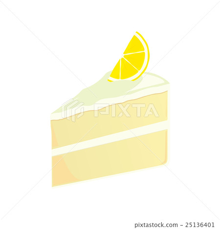 Lemon cake slice - Stock Illustration [25136401] - PIXTA
