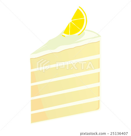 Lemon cake slice - Stock Illustration [25136407] - PIXTA
