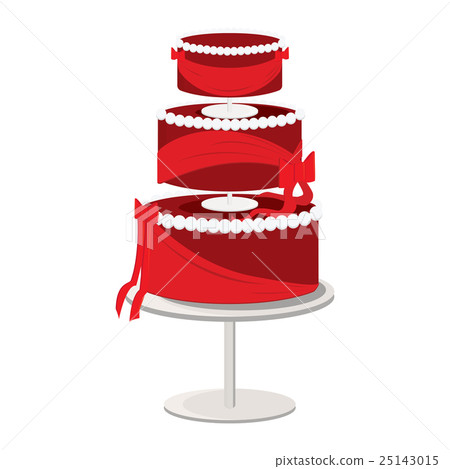 Red Tier Fancy Cake - Stock Illustration [25143015] - PIXTA
