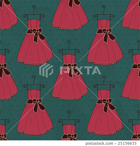 Seamless pattern dress on a blue background - Stock Illustration ...