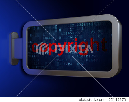 Law concept: Copyright on billboard background - Stock Illustration ...
