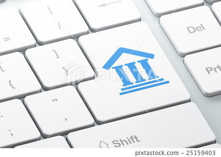 Law concept: Courthouse on computer keyboard - Stock Illustration ...