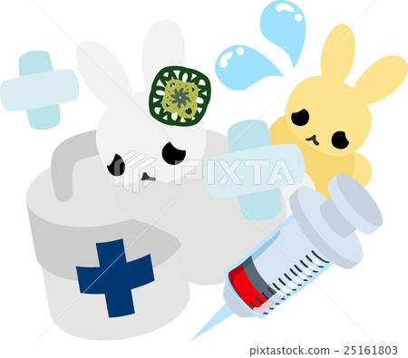Cute rabbit and first aid kit - Stock Illustration [25161803] - PIXTA