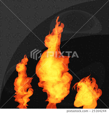 Vector Fire set isolated on granite background. - Stock Illustration ...