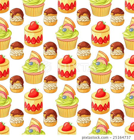 Desserts and pastry seamless vector pattern - Stock Illustration ...