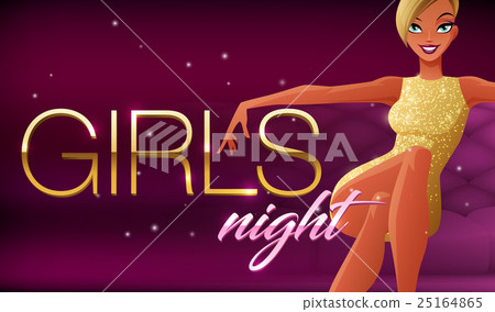 Girls night vector banner - Stock Illustration [25164865] - PIXTA