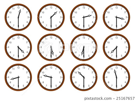 Clock (12 hour display) C2 - Stock Illustration [25167657] - PIXTA