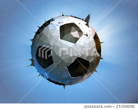 Polygonal soccer ball or football impact screen - Stock Illustration ...
