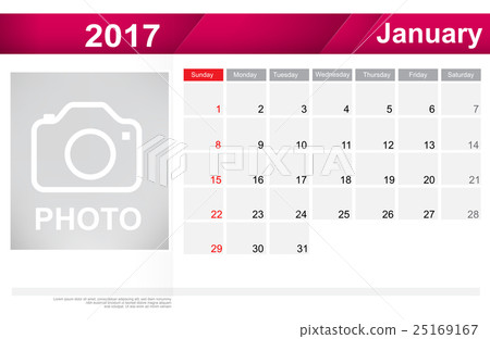Year 2017 january month simple and clear design - Stock Illustration ...