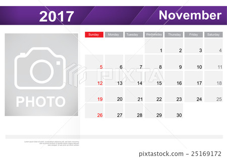 Year 2017 November month simple and clear design - Stock Illustration ...