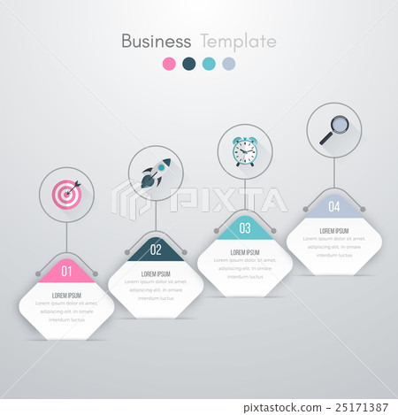 Vector illustration of four square infographics - Stock Illustration ...
