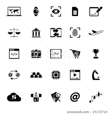 Information technology icons on white background - Stock Illustration ...