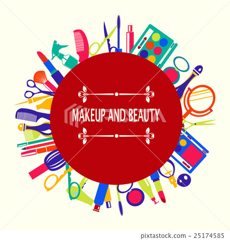 set of makeup and beauty elements - Stock Illustration [25174585] - PIXTA