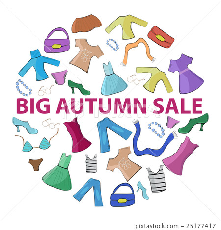 circle design includes clothing symbols - Stock Illustration [25177417 ...