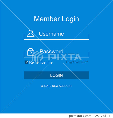 Login form menu with simple line icons - Stock Illustration [25178125 ...