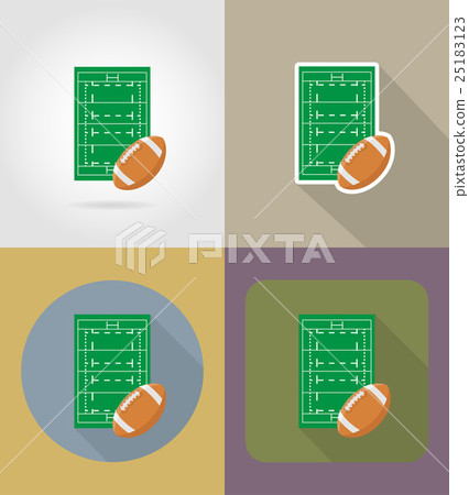 field for rugby flat icons vector illustration - Stock Illustration ...