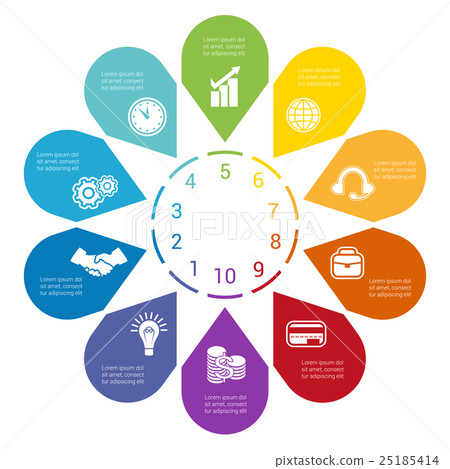 Color 10 Arrows arranged in circle - Stock Illustration [25185414] - PIXTA