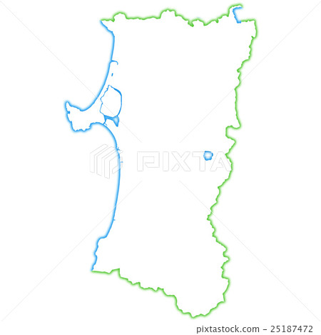 Akita Prefecture Map - Stock Illustration [25187472] - PIXTA