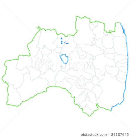 Fukushima Prefecture Map - Stock Illustration [25187645] - PIXTA