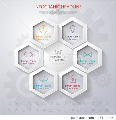 Abstract 3D digital illustration Infographic with - Stock Illustration ...