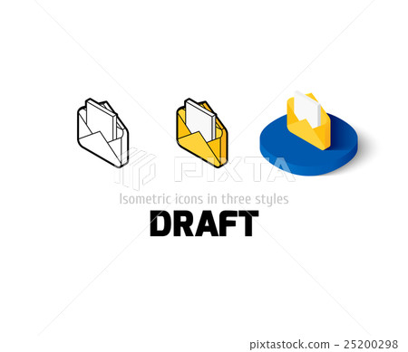 Draft icon in different style-插圖素材 [25200298] - PIXTA圖庫