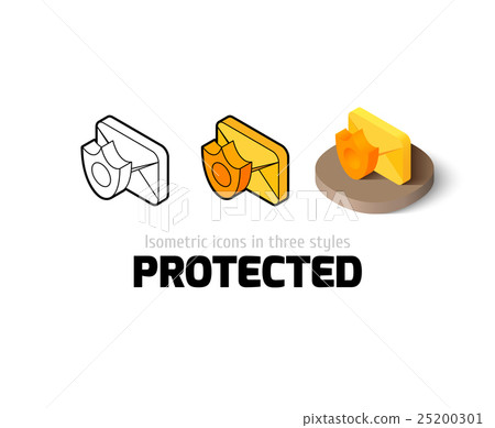 Protected icon in different style - Stock Illustration [25200301] - PIXTA