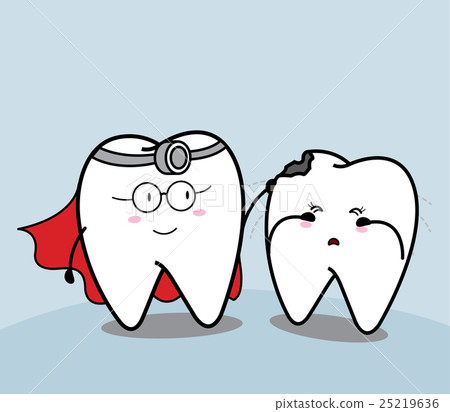 cute cartoon tooth super hero - Stock Illustration [25219636] - PIXTA