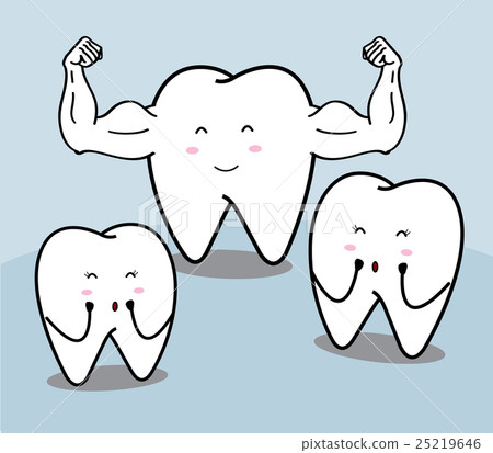 cute cartoon strong tooth - Stock Illustration [25219646] - PIXTA