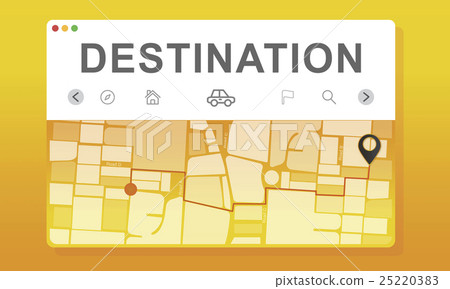 GPS Destination Route Map Graphic Concept - Stock Illustration ...
