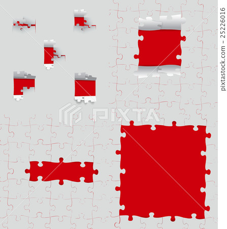 Paper cut of Puzzle. Vector illustration. - Stock Illustration ...