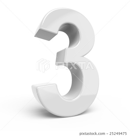 3D rendering white number 3 - Stock Illustration [25249475] - PIXTA