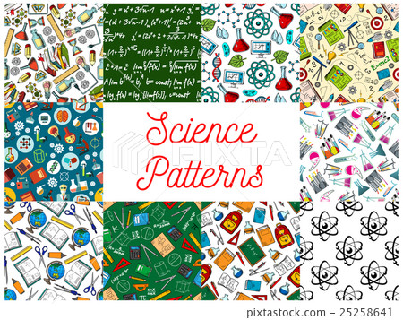 Science and education seamless patterns set - Stock Illustration ...