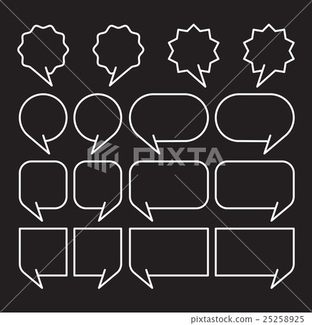 white line speech bubbles set vector illustration - Stock Illustration ...