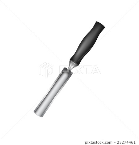 Gouge with black handle on white background - Stock Illustration ...