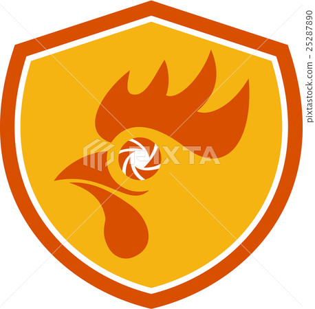 Rooster Eye Shutter Crest Retro - Stock Illustration [25287890] - PIXTA