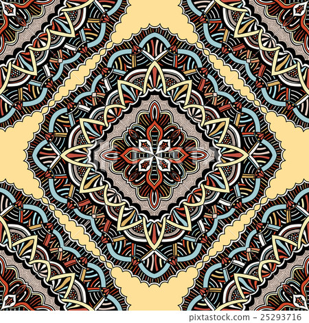 Seamless, eastern pattern of mandalas - Stock Illustration [25293716 ...