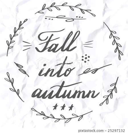 Autumn hand lettering and calligraphy design - Stock Illustration ...