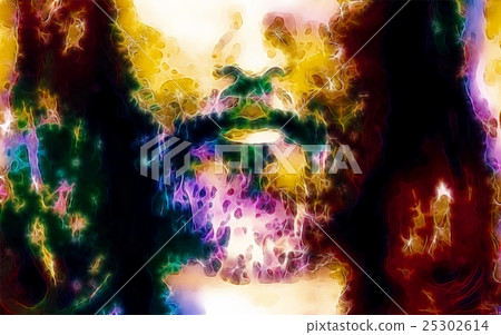 detail of Jesus face, abstract colorful collage. - Stock Illustration ...