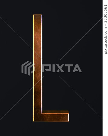 Golden scratch alphabet letter symbol L - Stock Illustration [25303561 ...