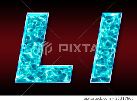 Colorful 3D font on dark background: letter L... - Stock Illustration ...