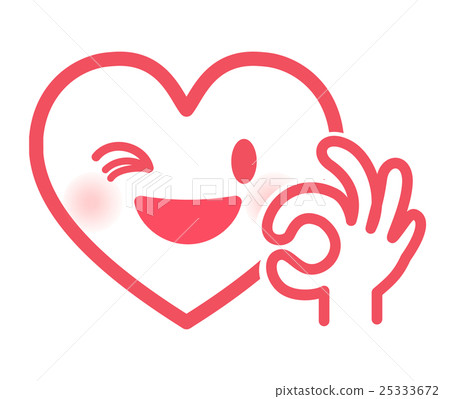 Good Mark Heart's cute character - Stock Illustration [25333672] - PIXTA