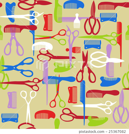 pattern of barber element. haircutting tool - Stock Illustration ...