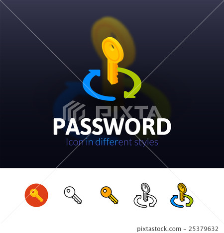 Password icon in different style - Stock Illustration [25379632] - PIXTA