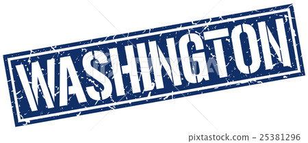 Washington blue square stamp - Stock Illustration [25381296] - PIXTA