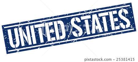 United States blue square stamp - Stock Illustration [25381415] - PIXTA