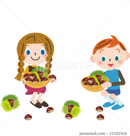 Picking chestnuts - Stock Illustration [25382928] - PIXTA