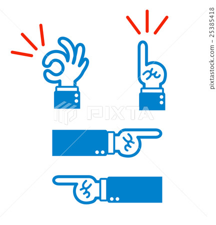 Pointing Mark Variation Set Blue - Stock Illustration [25385418] - PIXTA