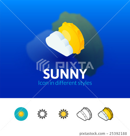 Sunny icon in different style - Stock Illustration [25392188] - PIXTA