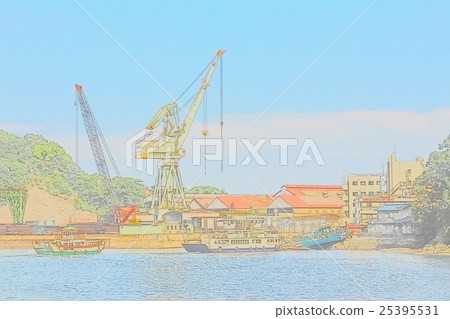 Shipyard of Onomichi - Stock Illustration [25395531] - PIXTA