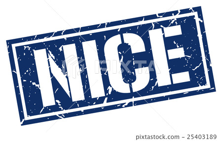 Nice blue square stamp - Stock Illustration [25403189] - PIXTA
